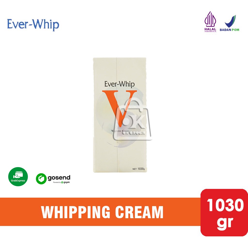 Jual Ever Whip V / Whipping Cream Non Dairy Vanila 1030 gr (KHUSUS ...