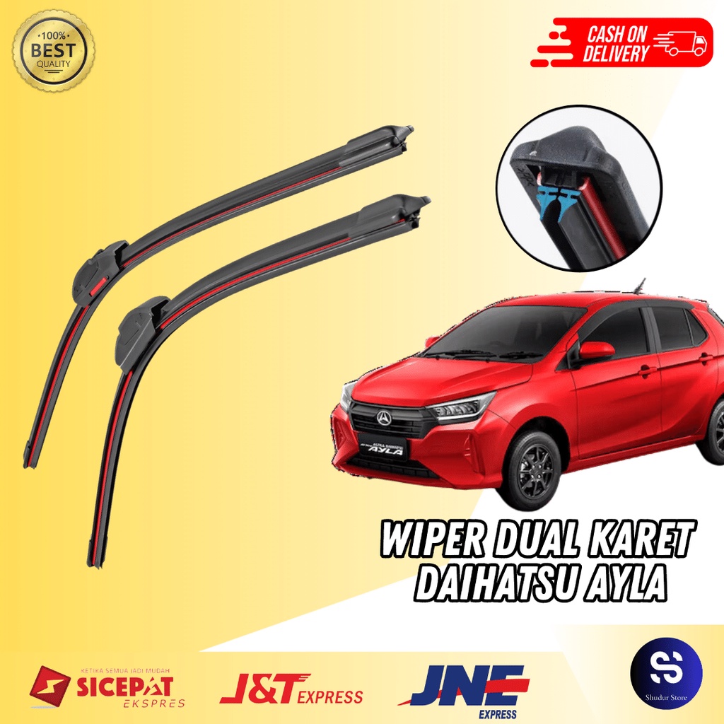 Jual Wiper Dual Karet / Double Karet - Daihatsu Ayla - Wiper Model Karet Ganda Dobel Karet Blade ...