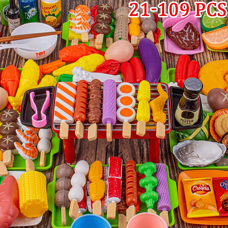 Jual 21-109 PCS Mainan bbq playset mainan masak masakan anak mainan ...