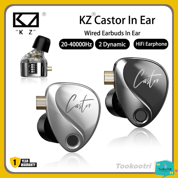 Jual KZ CASTOR Dual Dynamic Driver In Ear Earphone Headset with MIC ...