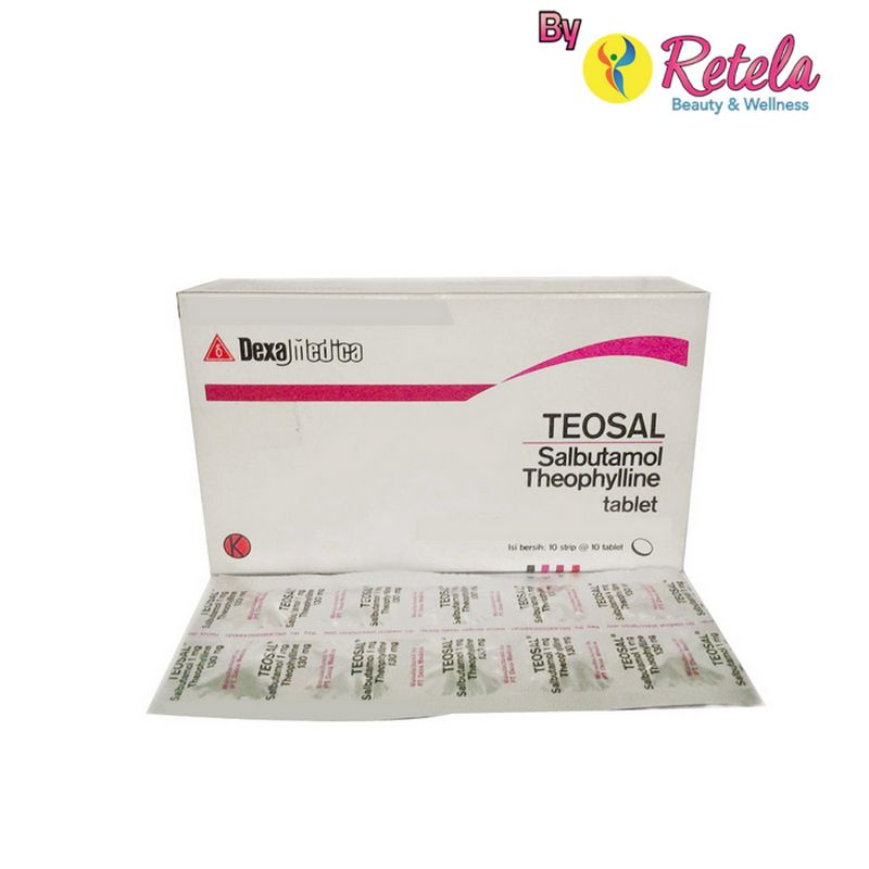 Jual TEOSAL 1 STRIP 10 TABLET ( Salbutamol 1 mg Theophylline 130 mg ...