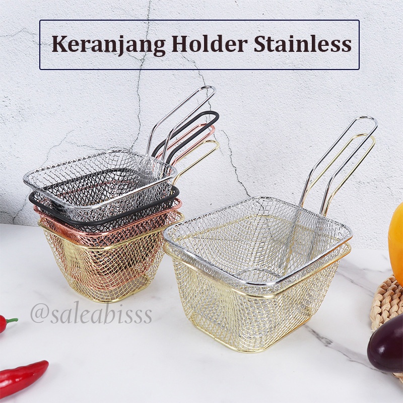 Jual Keranjang Holder Kentang Goreng Mini Bahan Stainless Jaring ...