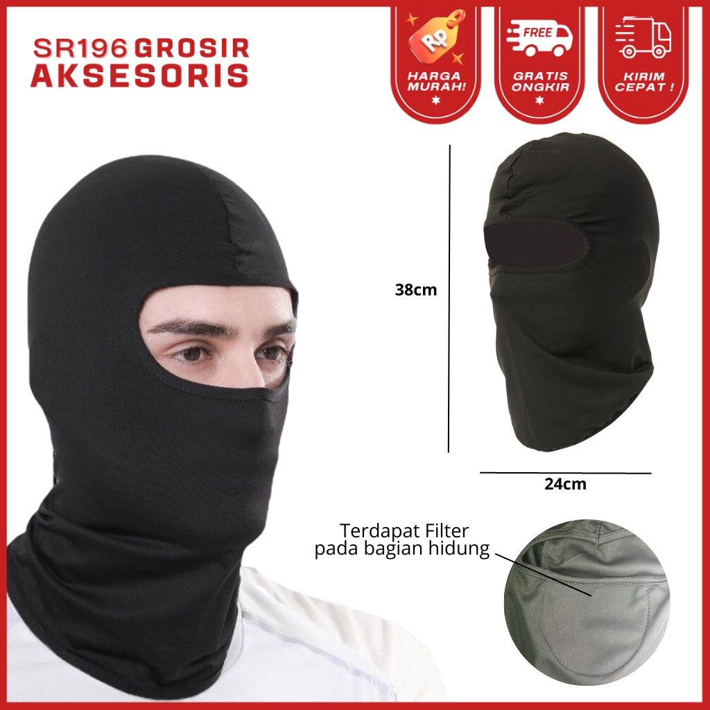 Jual Masker Ninja Buff Hitam / Masker Berkendara Full Face Hitam ...
