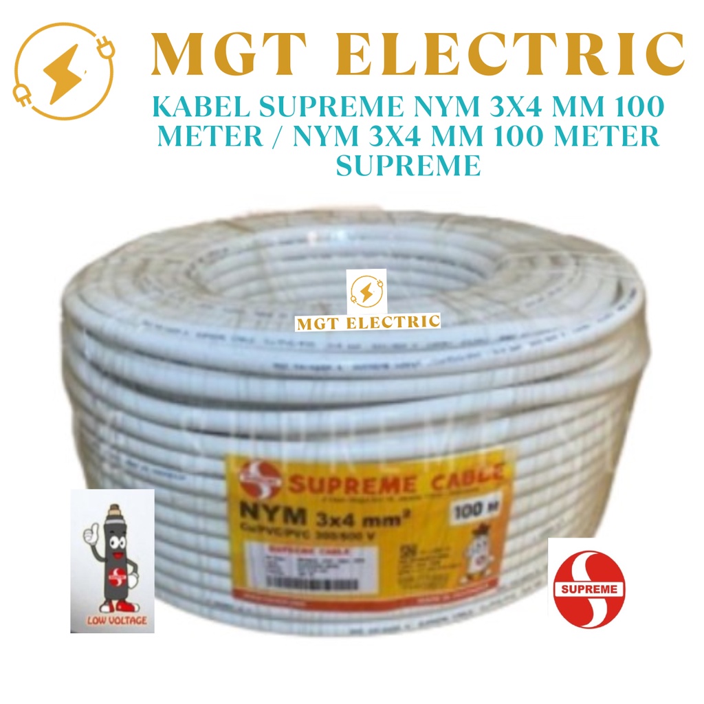 Jual KABEL SUPREME NYM 3X4 MM 100 METER / NYM 3X4 MM 100 METER SUPREME ...