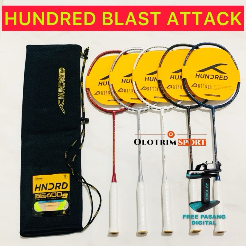 Jual Raket Badminton HUNDRED BLAST ATTACK 5U 78gr 32lbs HNDRD Original | Shopee Indonesia