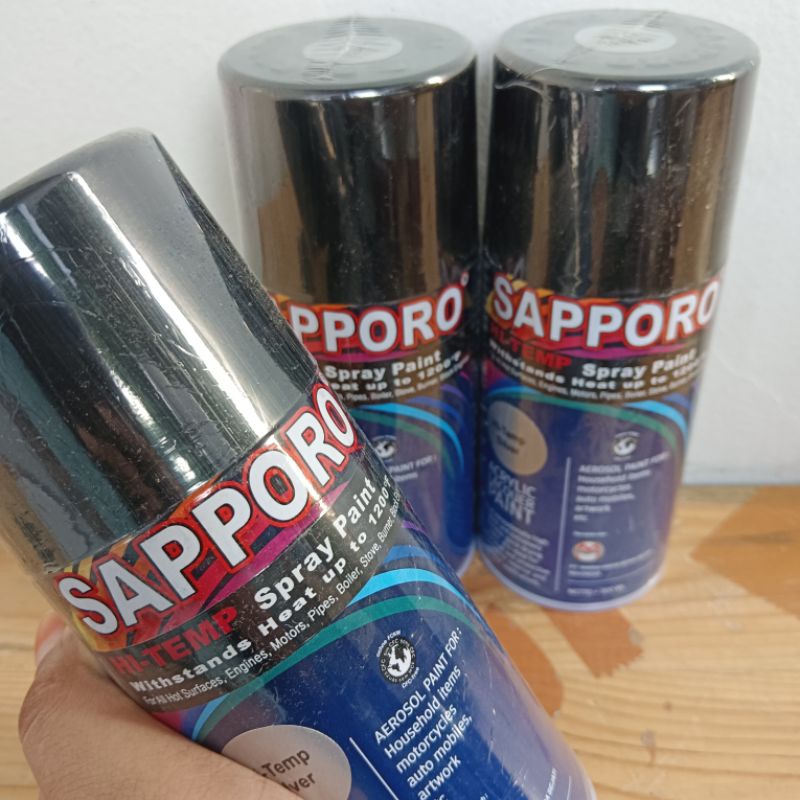 Jual cat spray pilok pilox sapporo hi-temp silver 300ml pilok anti ...