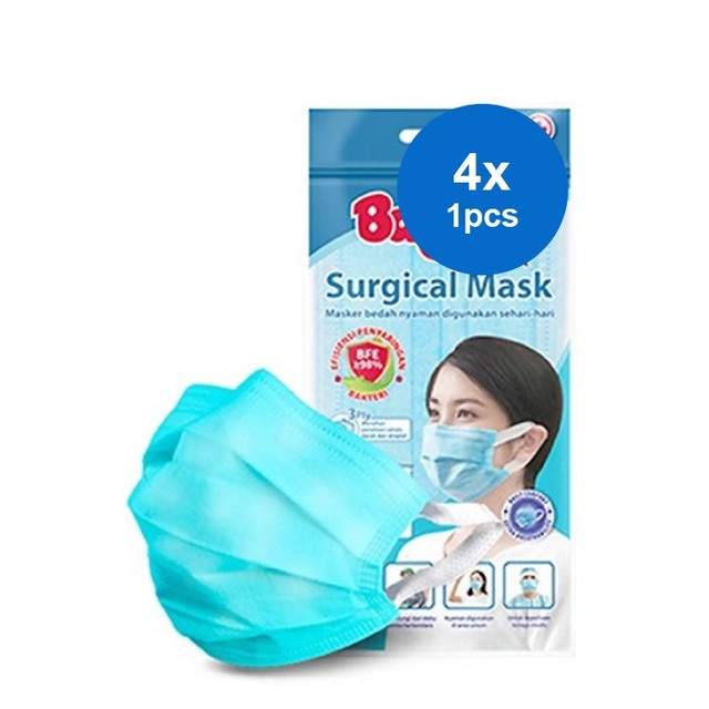Jual Bagus Surgical Mask Biru 5 pcs x 4 Pack | Shopee Indonesia