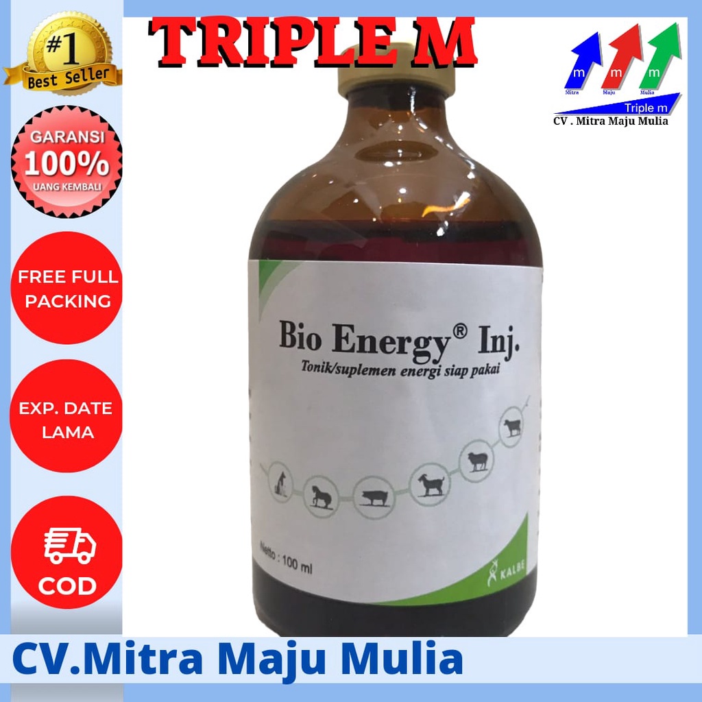 Jual BIO ENERGY 100 ml TRIPLE M - sumber ATP energi untuk hewan ternak ...