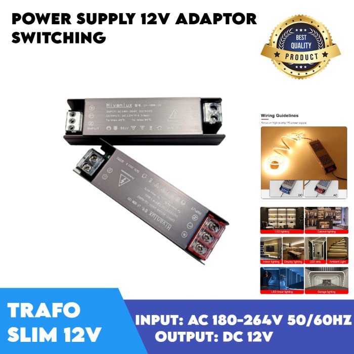 Jual POWER SUPPLY 12V ADAPTOR SWITCHING / TRAFO 12V SLIM KECIL | Shopee ...