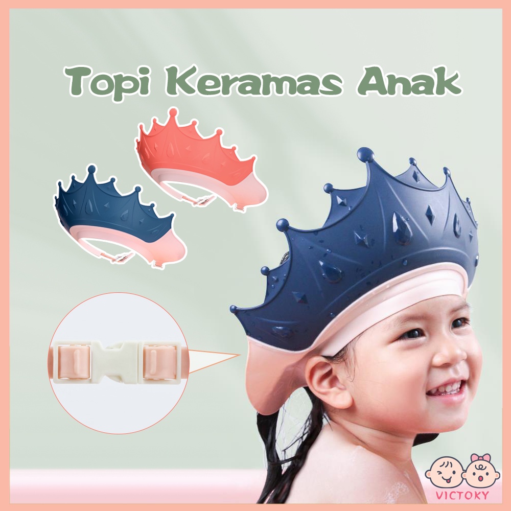 Jual VICTOKY Topi Keramas Mahkota Bayi / Baby Shower Cap / Topi Mandi ...