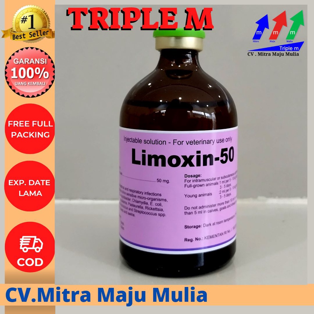 Jual LIMOXIN 50 isi 100 ml Antibiotik Hewan Spektrum Luas ...
