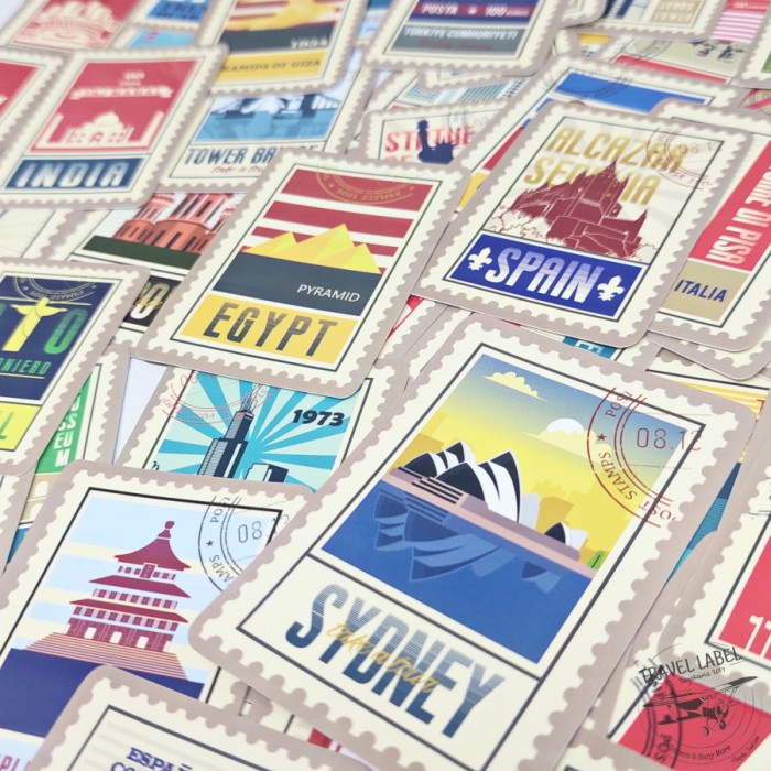 Jual Sticker Koper 1 Set isi 50 Pcs Motif Traveling Kota Negara Rimowa ...