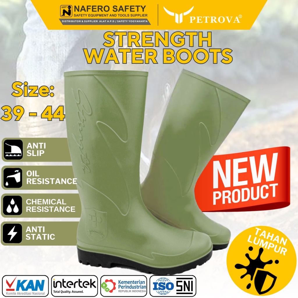 Jual Sepatu Boot Hujan PETROVA STRENGTH WATERBOOTS HIJAU TUA Boots ...