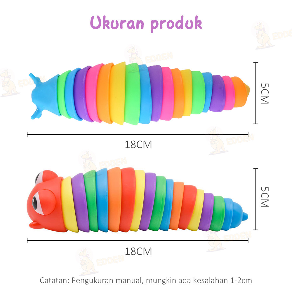 Jual Edden Mainan caterpillar fidget ulat Siput slug toys Ulat sensory ...