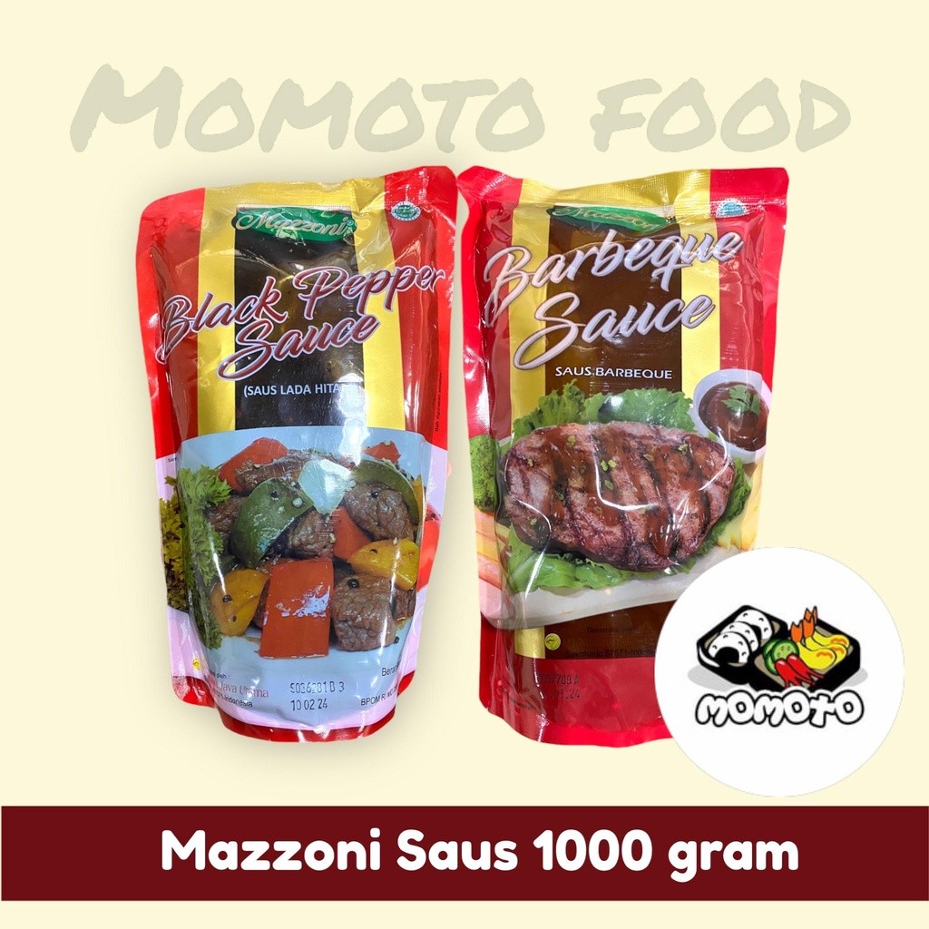 Jual MAZZONI Saus Blackpepper Barbeque Lada Hitam BBQ 1 kg Saos Bakar ...