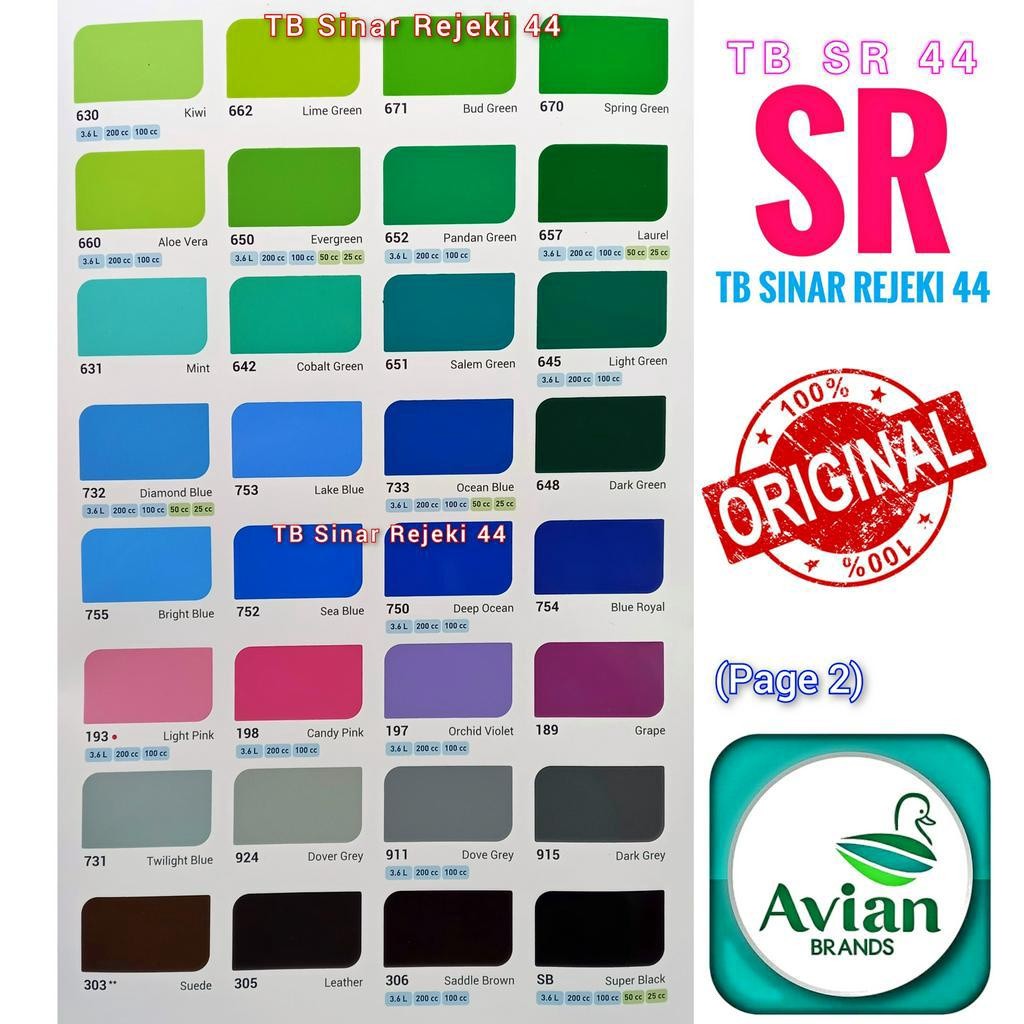 Jual MK74D [TB Sinar Rejeki 44] AVIAN Cat Minyak Kaleng 1 KG isi 0.9 ...