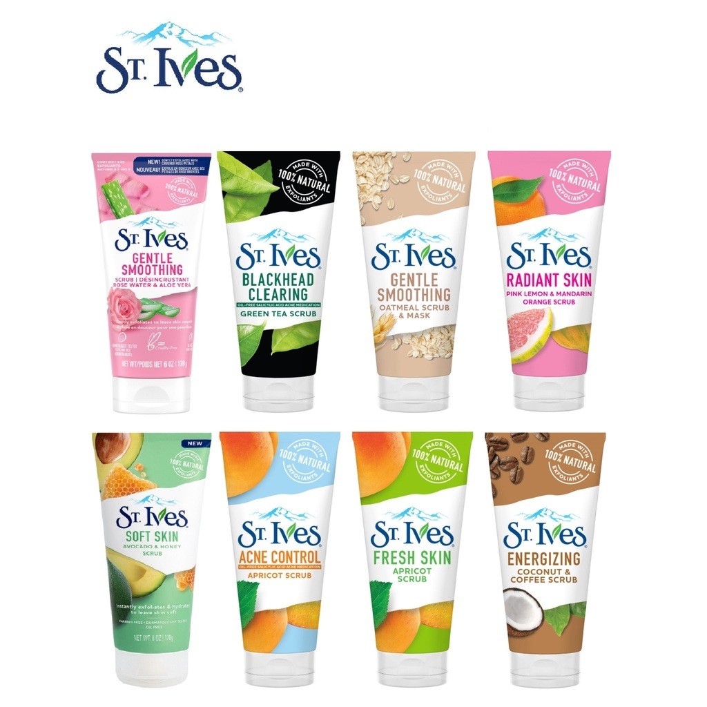 Jual St.Ives Face Scrub 170gr 6oz 100% Natural - Apricot Scrub | Green ...