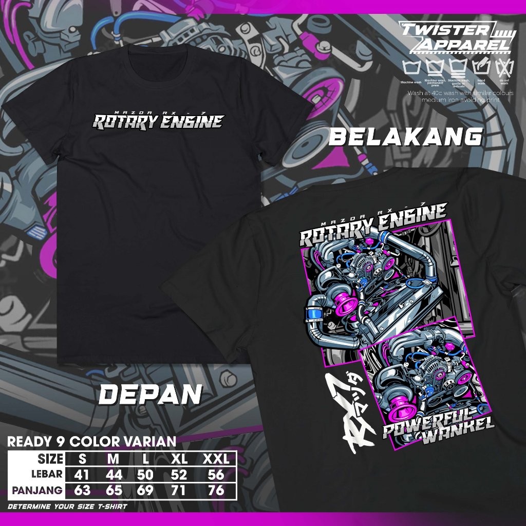 Jual Kaos Rotary Engine Powerful Mazda RX7 RX 7 Wankel Machine Baju ...