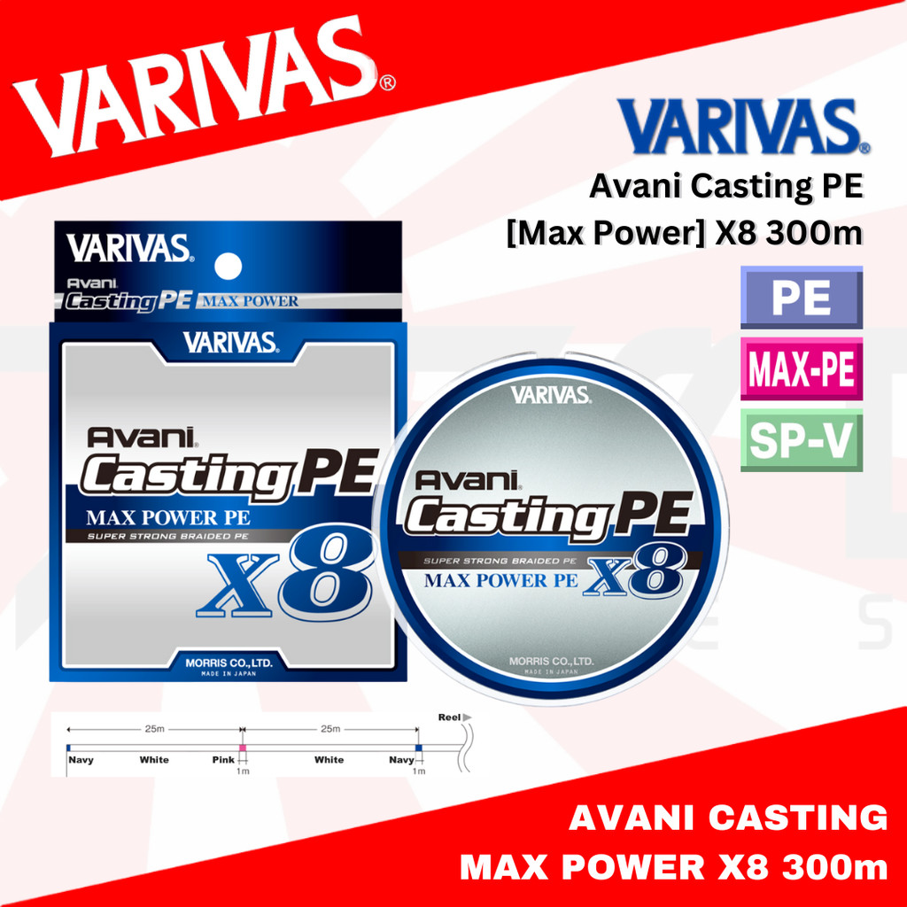 Jual Varivas PE Line Avani Casting Max Power X8 300m | Shopee Indonesia