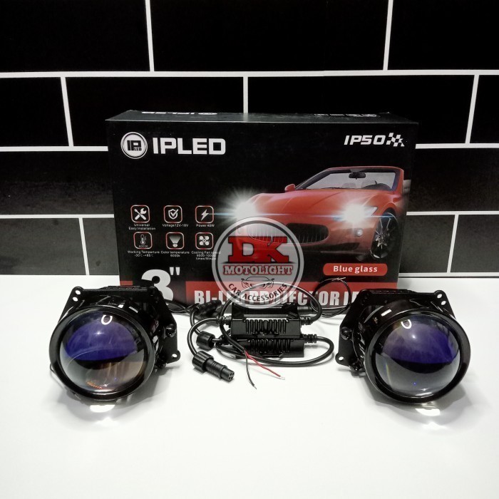 Jual Lampu Headlamp projector Biled IP LED IP50 3 inchi blue lens motor ...