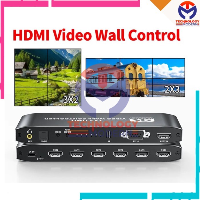 Jual 4K 2x3 HDMI Video Wall Controller (Menggabungkan 6 TV Jadi 1 ...