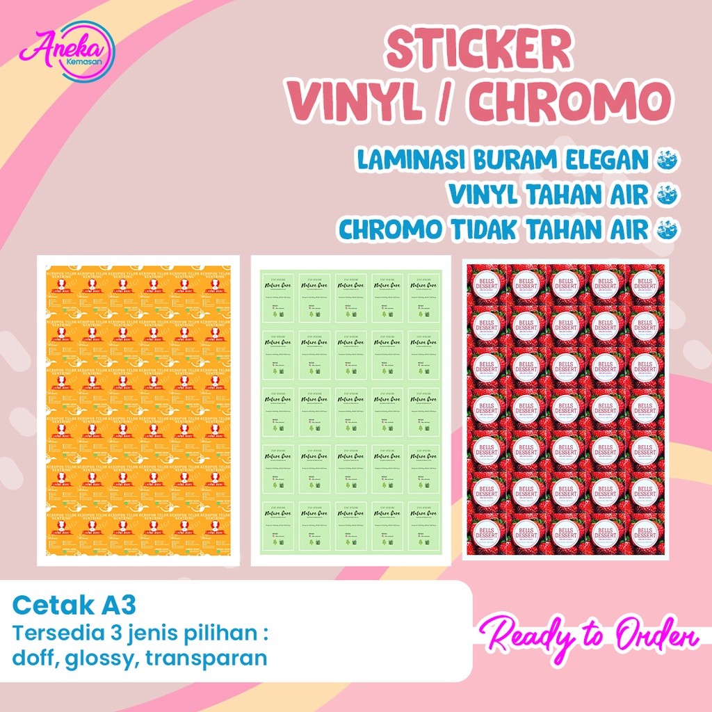 Jual Cetak Stiker Cromo Vinyl Stiker Cetak Stiker Cromo Bulat Label ...