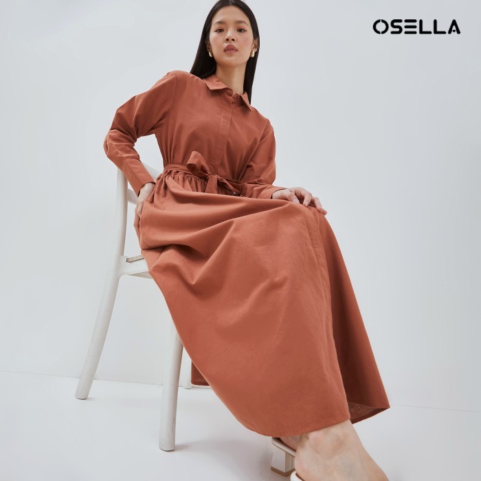 Jual [NEW]OSELLA VALLEY MAXI DRESS IN BROWN 21575008 | Dress Lengan ...