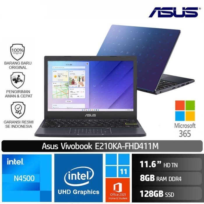 Jual Laptop ASUS Vivobook Go 12 E210KA FHD411M Intel Core N4500 RAM 8GB ...