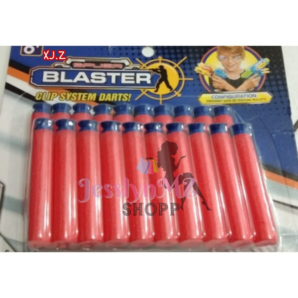 Jual Mainan Anak PELURU BUSA NEFT ELITE DARTS Soft Bullet Merah 20 PCS ...
