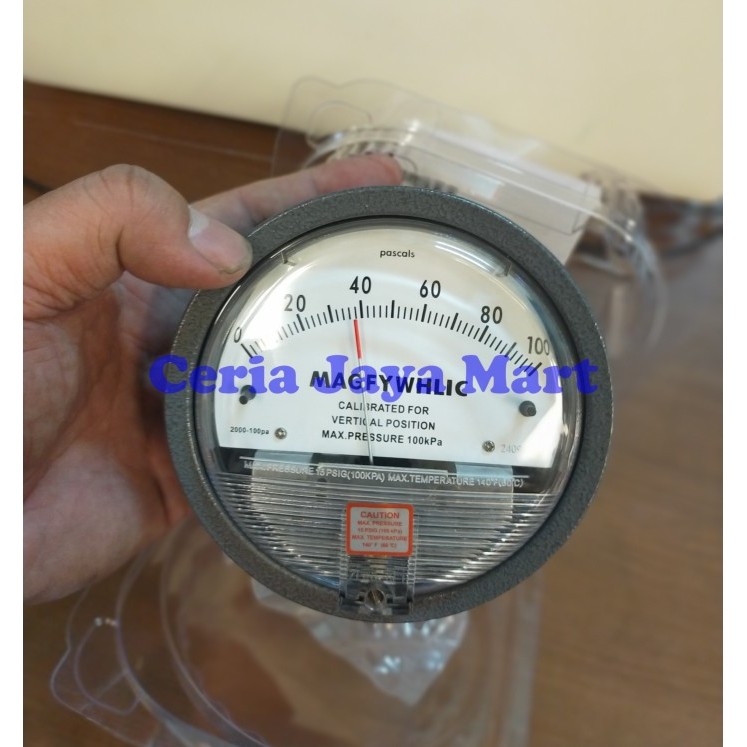 Jual Magnehelic Pressure Gauge 0 sd 100 Pascal / Differential Pressure ...