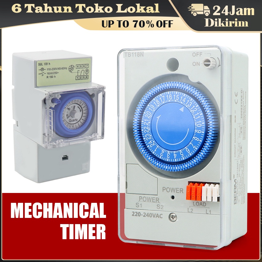 Jual Panel Lampu Otomatis Time Switching SUL181 / Timer SUL181h Switch Analog / Timer Analog ...