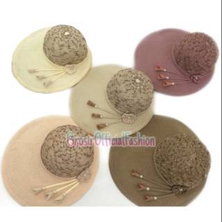 Jual Topi pantai Caddy Mano Oval lebar mutiara / Summer Hat / Topi ...