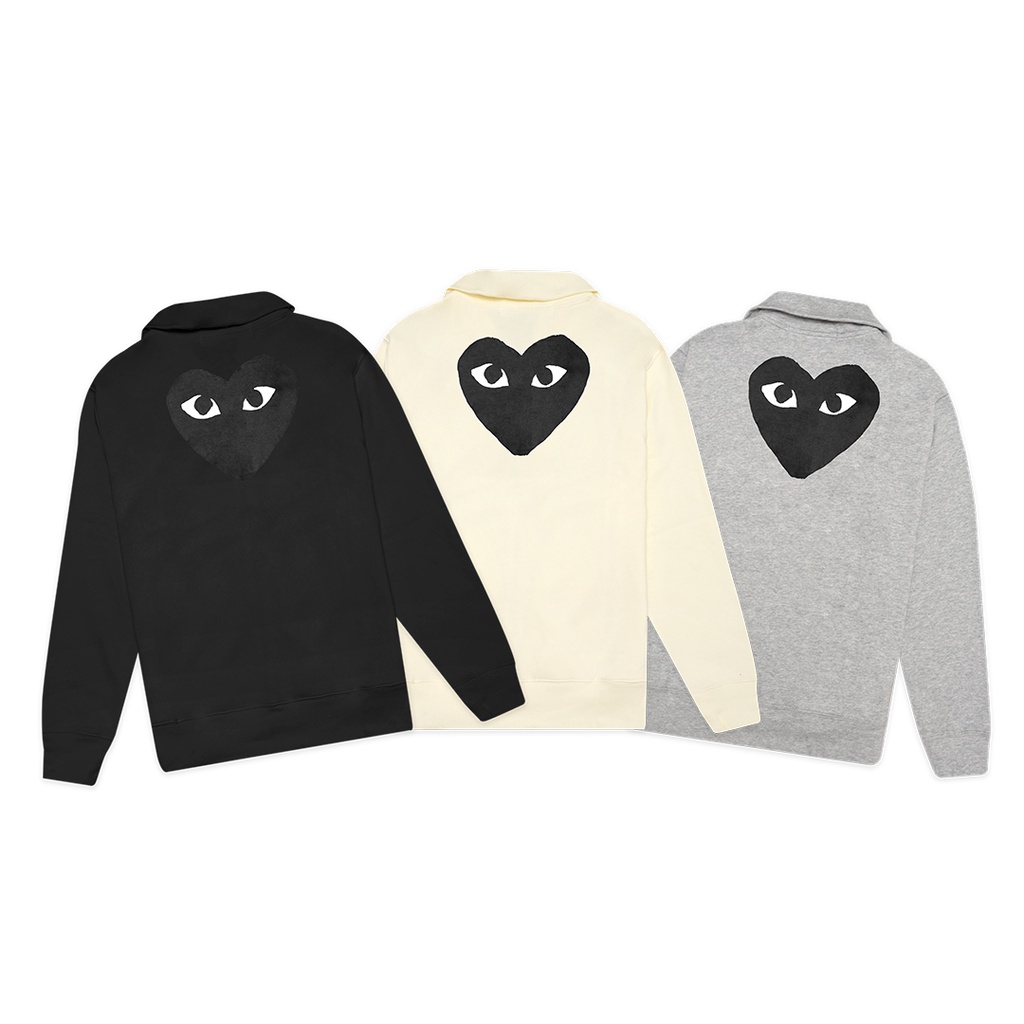 Jual CDG Play Black Heart Zip-Up Jacket | Shopee Indonesia