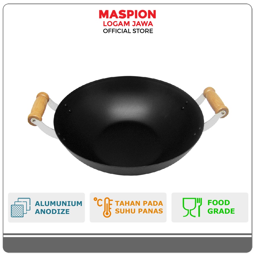 Jual Maspion Wajan Anti Lengket Chows Wok Double Handle | Shopee Indonesia