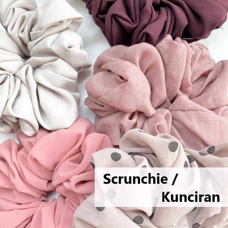 Jual Ikat rambut Scrunchie cepol hijab / kunciran rambut kain scrunchie ...