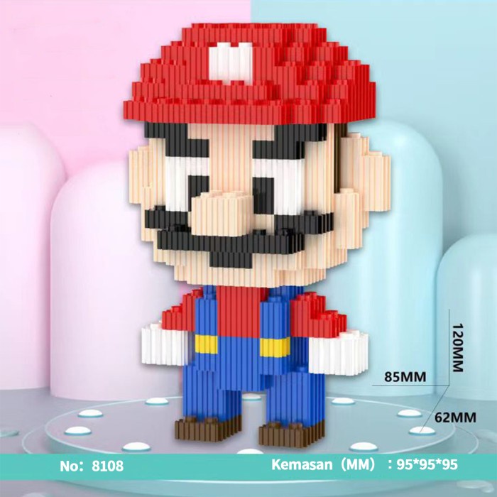 Jual Blok Bangunan Super Mario Kartun Mainan Balok Susun Mario Nano ...