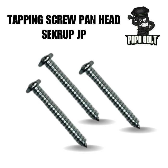 Jual Tapping Screw Pan Head / Skrup JP / Baut Sekrup #8 x 3/8 - 3" (100 ...