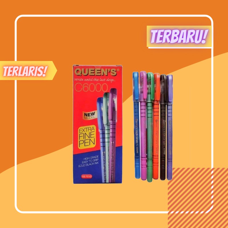 Jual Pulpen Queen C6000 Xtra Fine Hitam (1 Pcs) / GUDANG BUKU MURAH ...