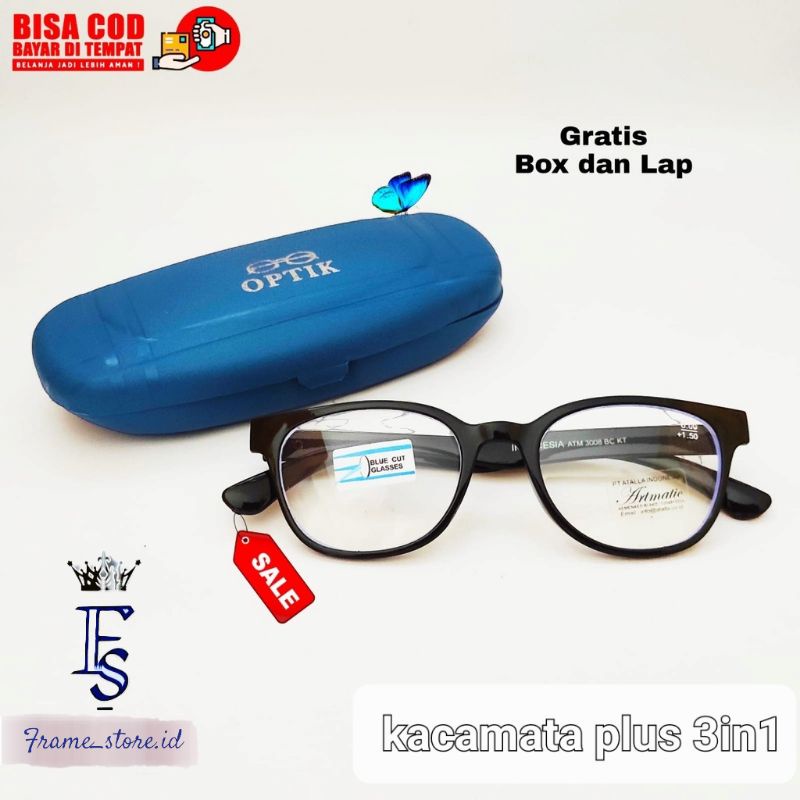 Jual Kacamata Plus Baca dan Jalan / Kaca mata Progresif 3in1 Double ...