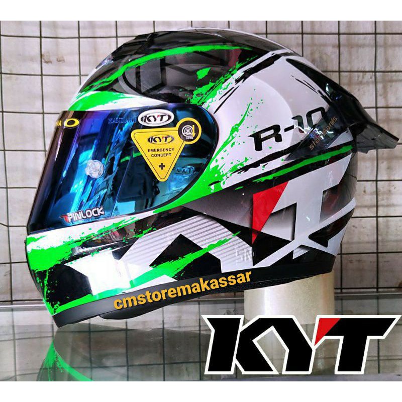 Jual Helm KYT R10 Motif Full Face Paket Ganteng R10 Modif Spoiler dan ...