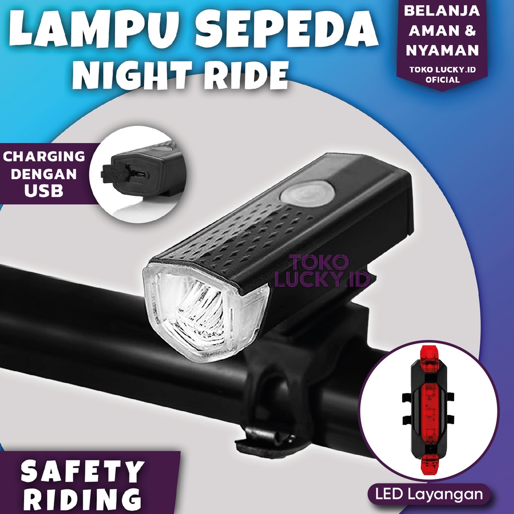 Jual Lampu Sepeda LED 300 Lumens 3W Layangan Senter Olahraga Outdoor ...