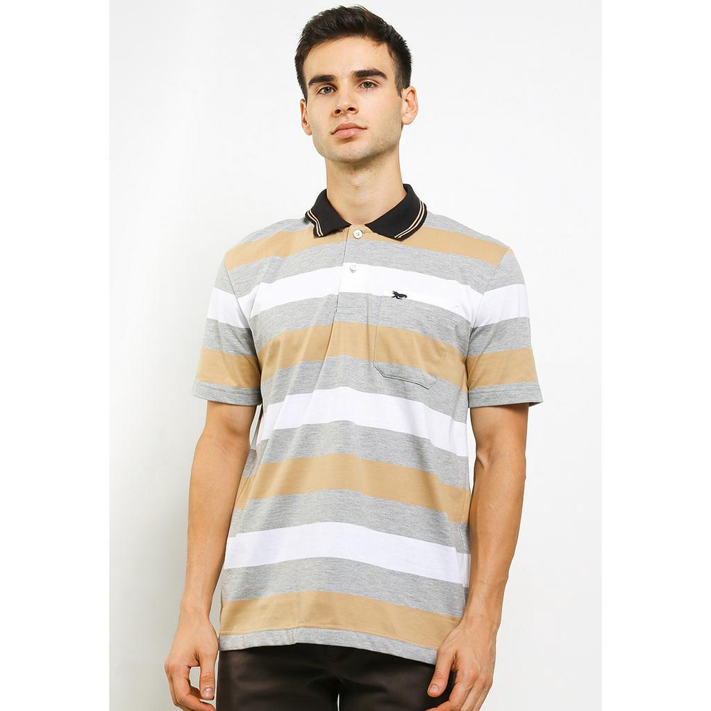 Jual KAOS POLO PRIA MOTIF GARIS (SALUR) WALRUS T12317Y | Shopee Indonesia