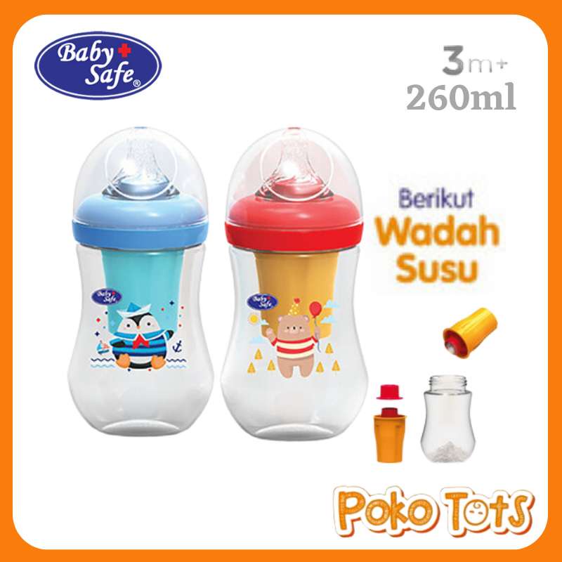 Jual Baby Safe Feeding Bottle With Milk Case 260ml WN09 Botol Susu ...