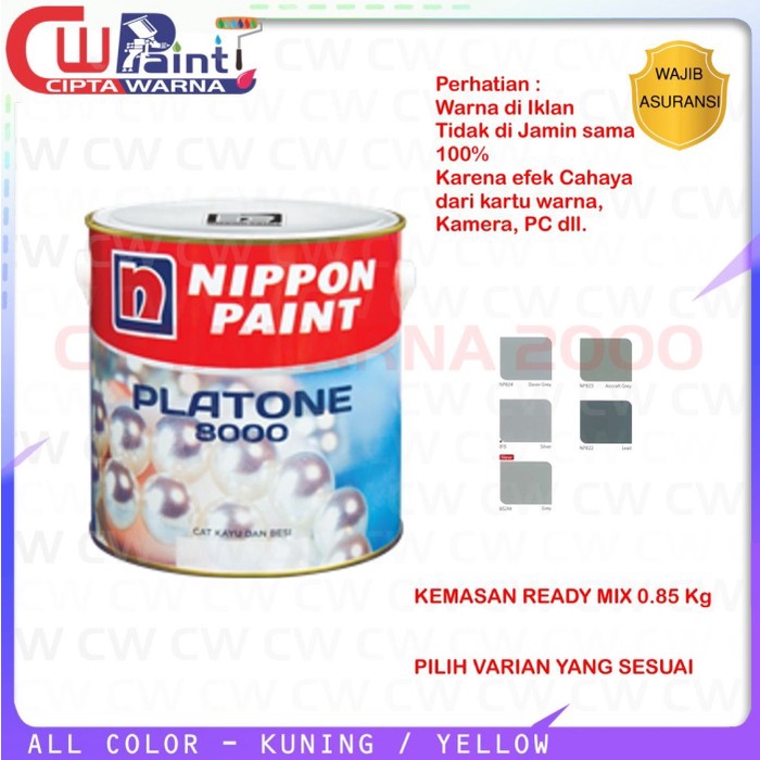 Jual Cat Kayu Besi Platone 8000 Grey Abu Abu Nippon Paint 0.85 Kg ...