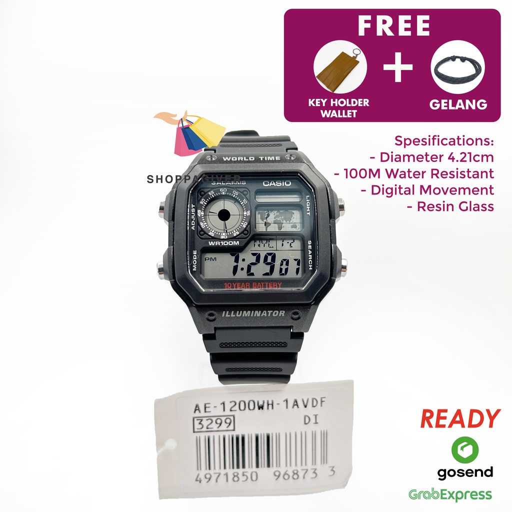 Jual JAM TANGAN PRIA ORIGINAL CASIO DIGITAL AE-1200WH / AE-1200WH-1A / AE-1200WH-1AVDF ...