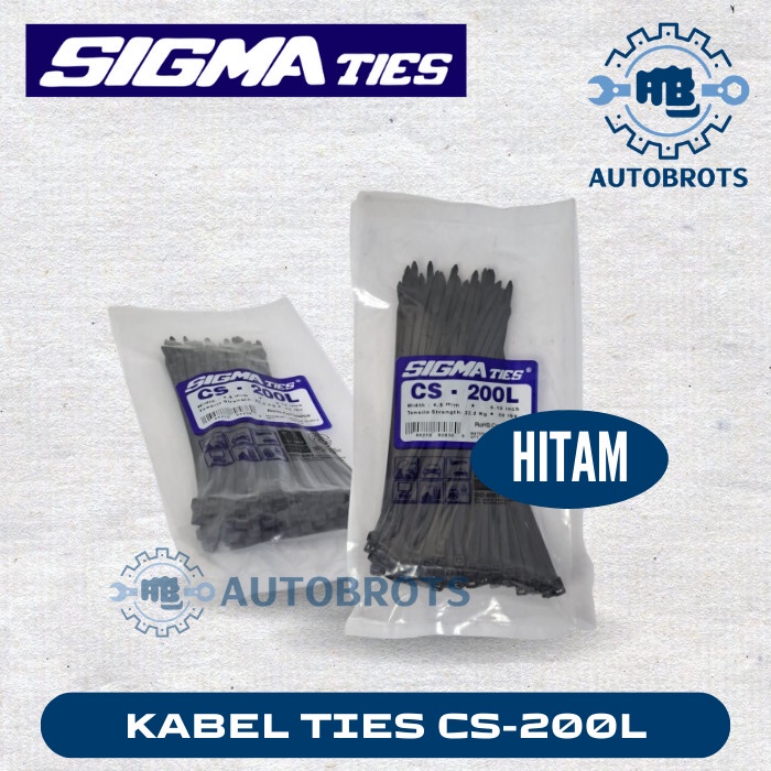 Jual SIGMA Kabel Ties CS 200L / Tali Kabel 200mm 20cm - HITAM isi ...