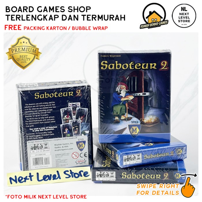 Jual Saboteur 1 2 Board Games Card Game Permainan Kartu Strategy ...