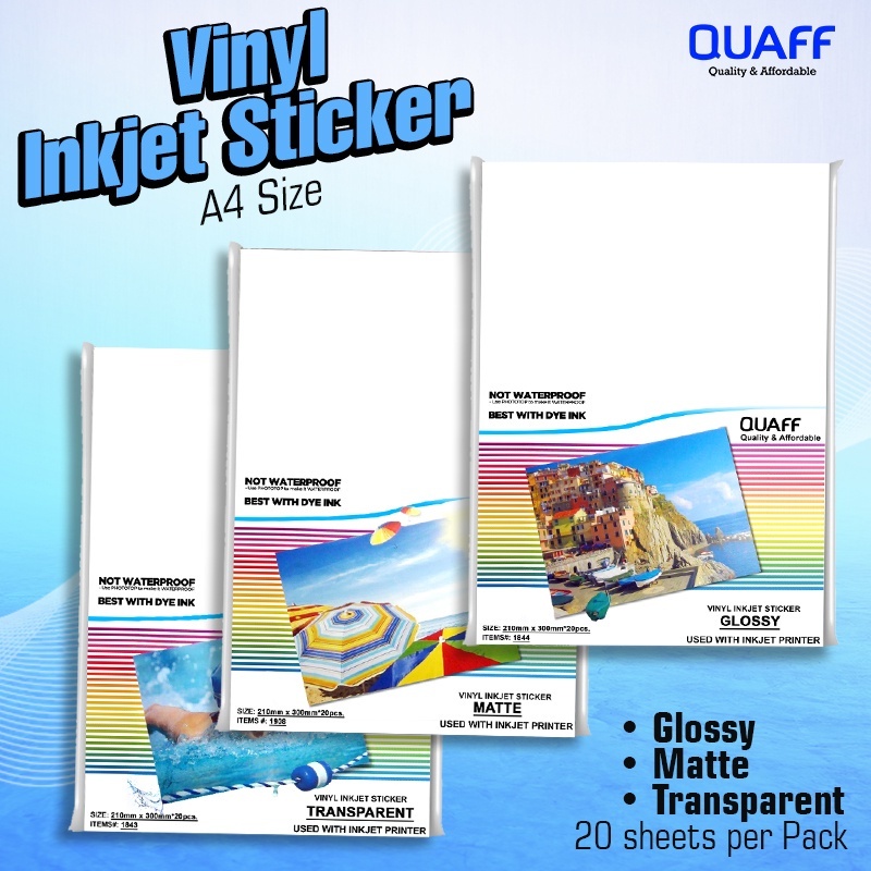 Jual Quaff (Waterproof)Photo Paper Vinyl Inkjet Sticker A4 ( White ...