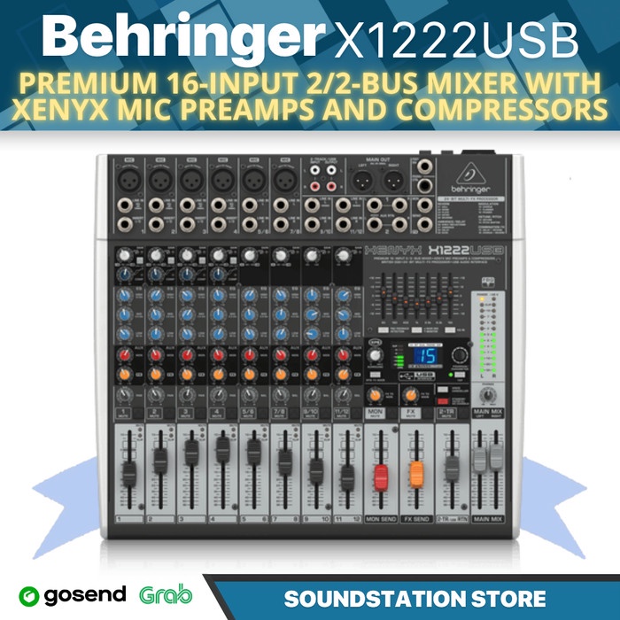 Jual BEHRINGER XENYX X1222USB Premium 16 Input 2 Bus Audio Mixer Analog ...