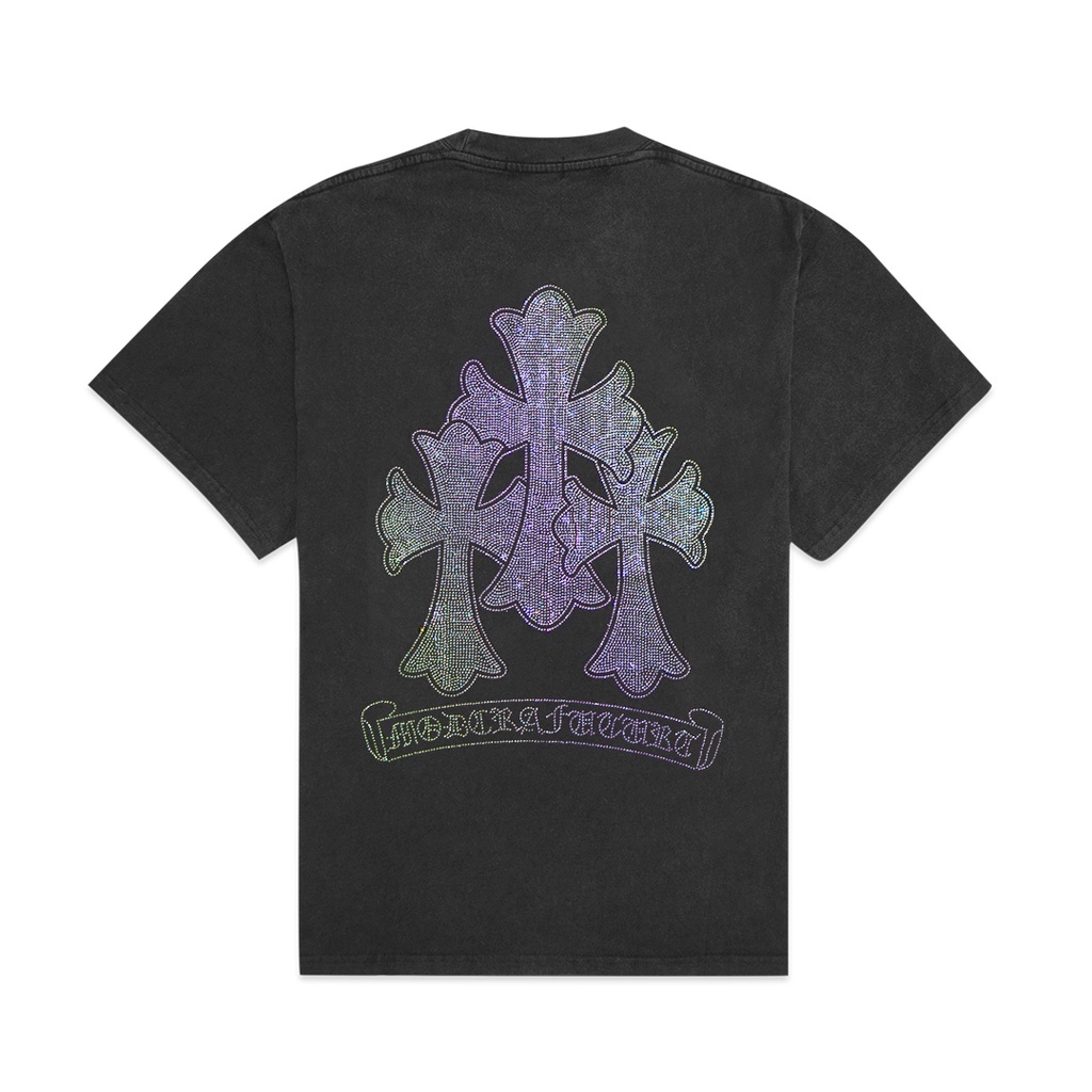 Jual [COD] Chrome Hearts Iridescent Cross Beads Washed T-Shirt ...